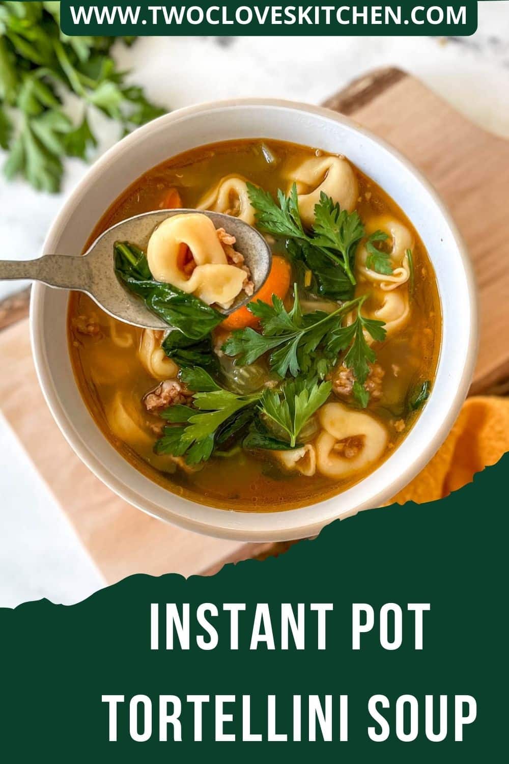 Instant Pot Tortellini Soup - Two Cloves Kitchen