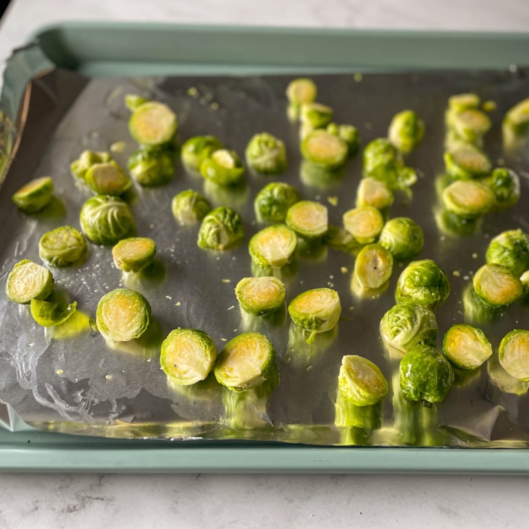 Easy Roasted Brussels Sprouts and Asparagus - Two Cloves Kitchen