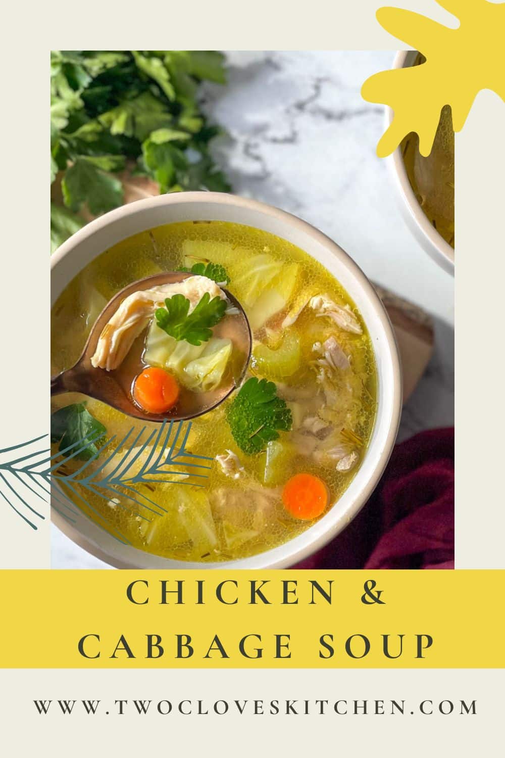 Chicken and Cabbage Soup with Ginger - Two Cloves Kitchen