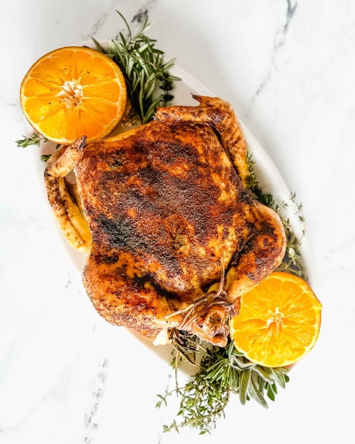 Christmas Roast Chicken with Orange Butter - Two Cloves Kitchen