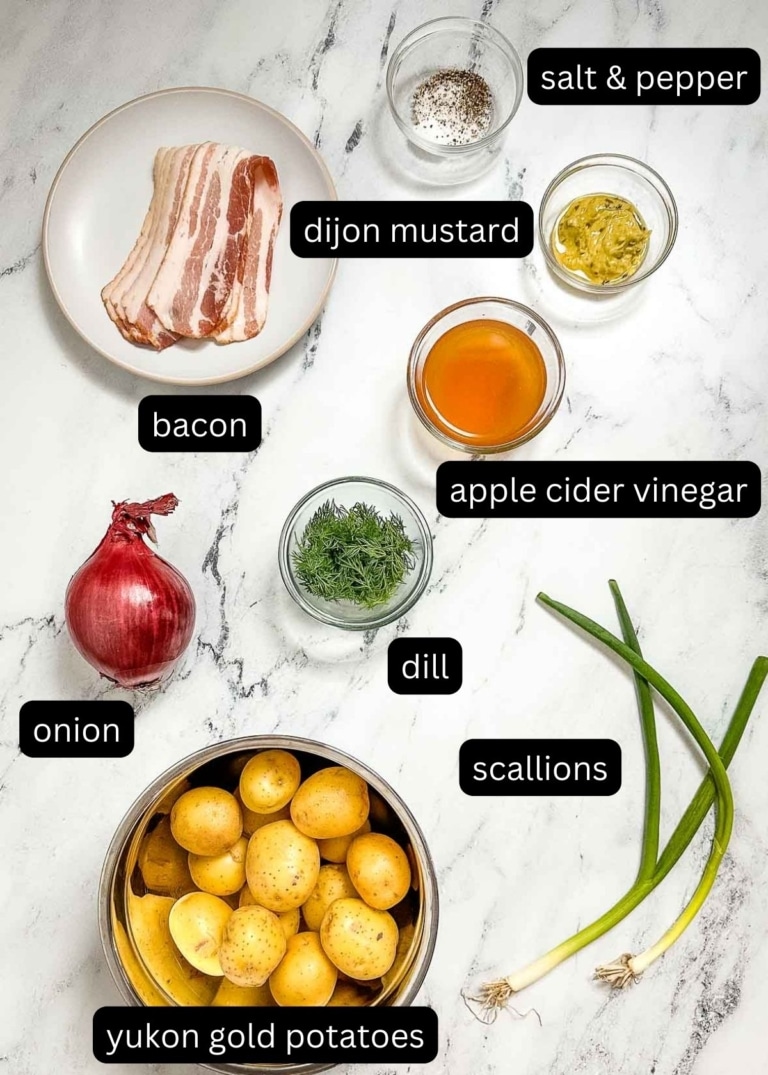 Authentic Bavarian Potato Salad with Bacon - Two Cloves Kitchen