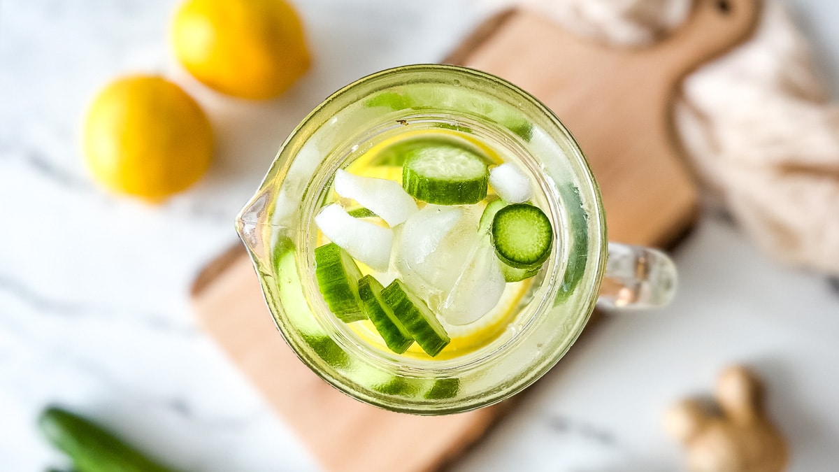 Cucumber Lemon Ginger Water - Two Cloves Kitchen