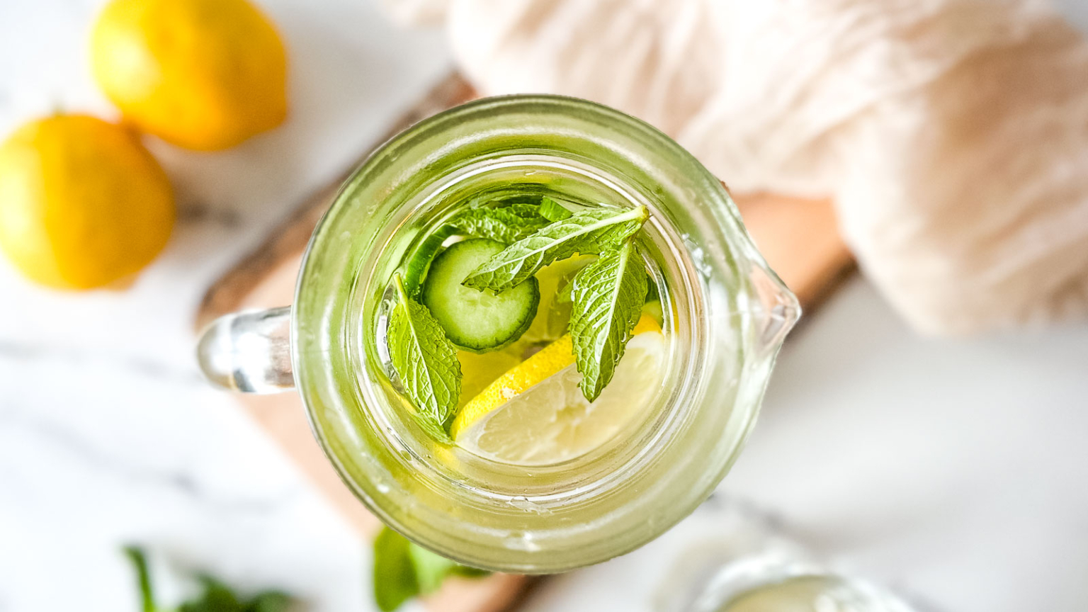 Cucumber Lemon Mint Water Recipe - Two Cloves Kitchen
