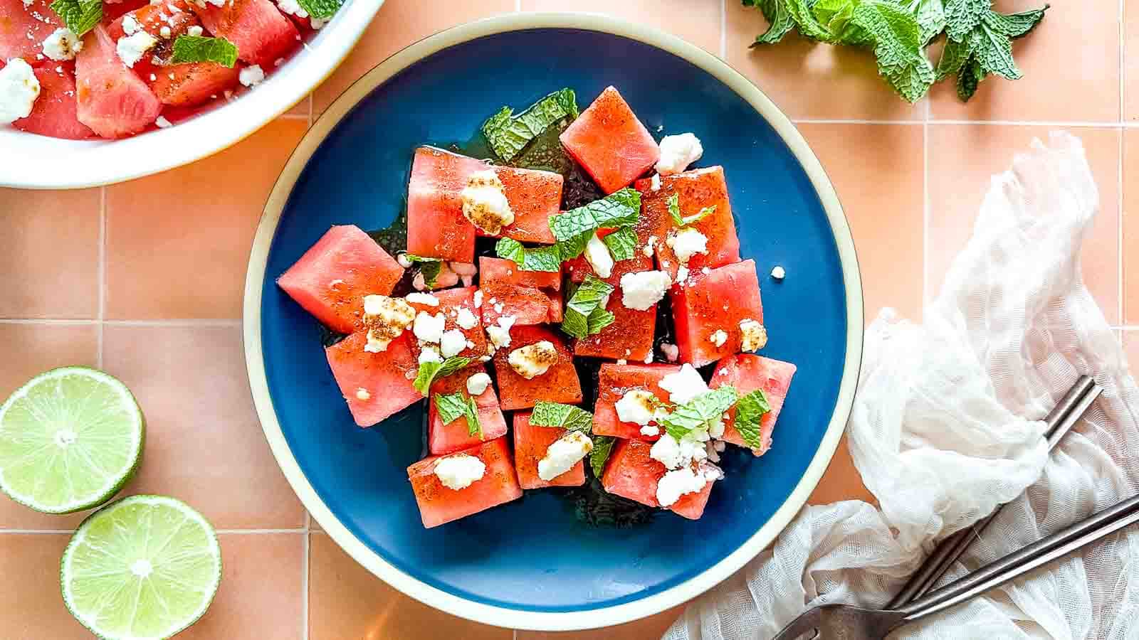 Watermelon Mojito Salad - Two Cloves Kitchen