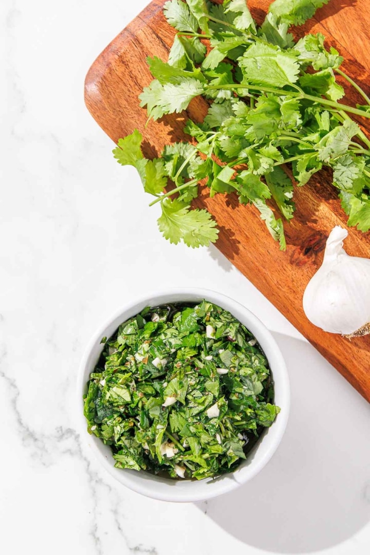 Cilantro Chimichurri Sauce Recipe - Two Cloves Kitchen