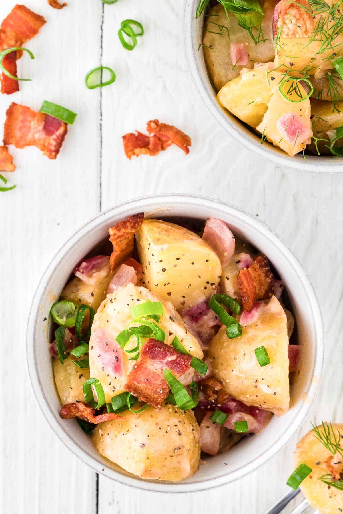 Authentic Bavarian Potato Salad with Bacon - Two Cloves Kitchen