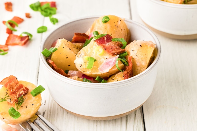 Authentic Bavarian Potato Salad with Bacon - Two Cloves Kitchen